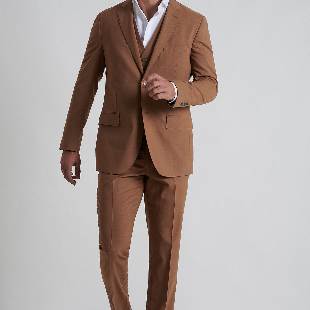 Slim fit comfort wool elastane suit half canvas construction Anti-crea ...