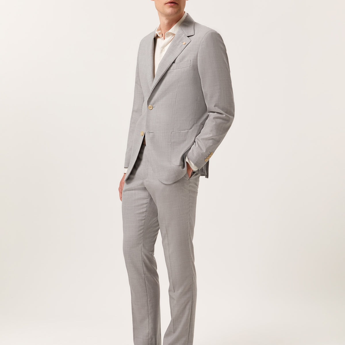 Slim Fit Mélange Suit in Wool – Sacoor Brothers